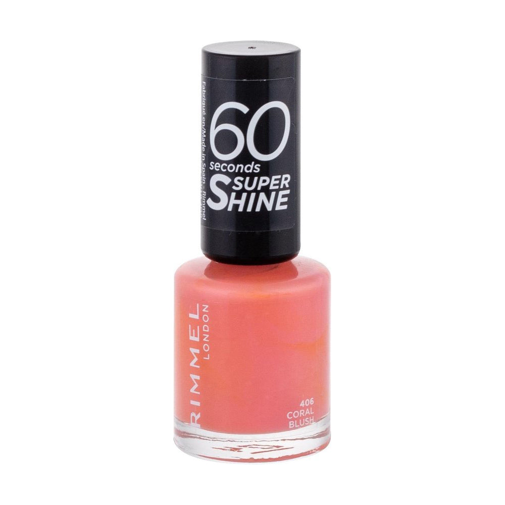 Rimmel London 60 Seconds Super Shine Nail Polish 406 Coral Blush – Very ...