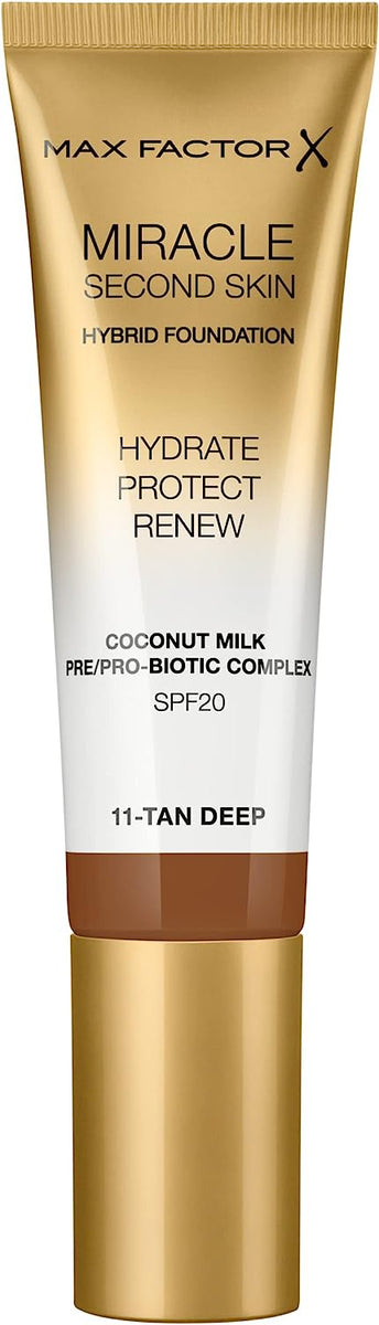 Max Factor Miracle Second Skin Hydrating Foundation 11 Tan Deep – Very ...