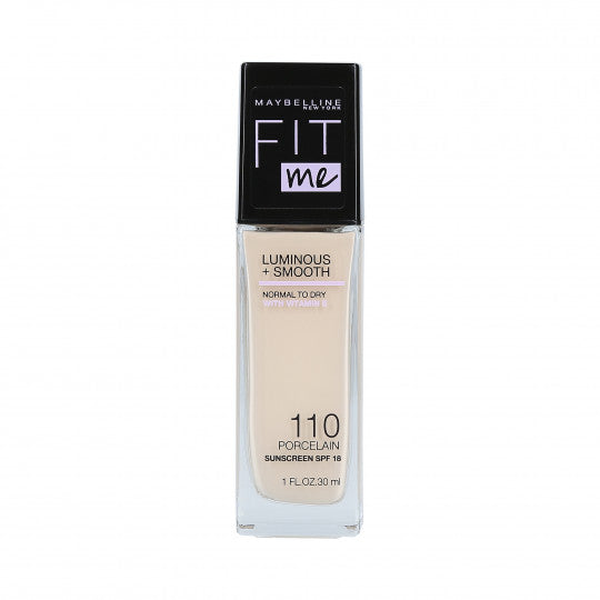 Maybelline Fit Me Luminous + Smooth Liquid Foundation 110 Porcelain ...